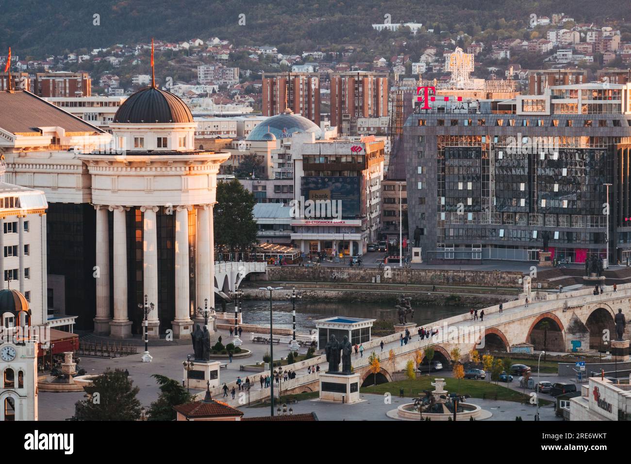 The National Archaeological Museum and Stone Bridge in the city of ...