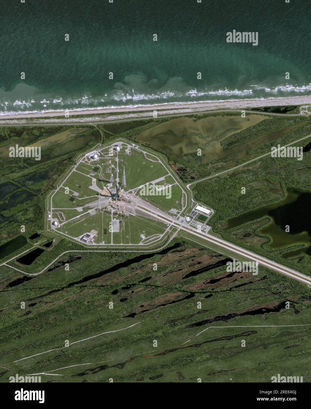 Cape Canaveral Space Force Station, Florida, USA, satellite image Stock ...
