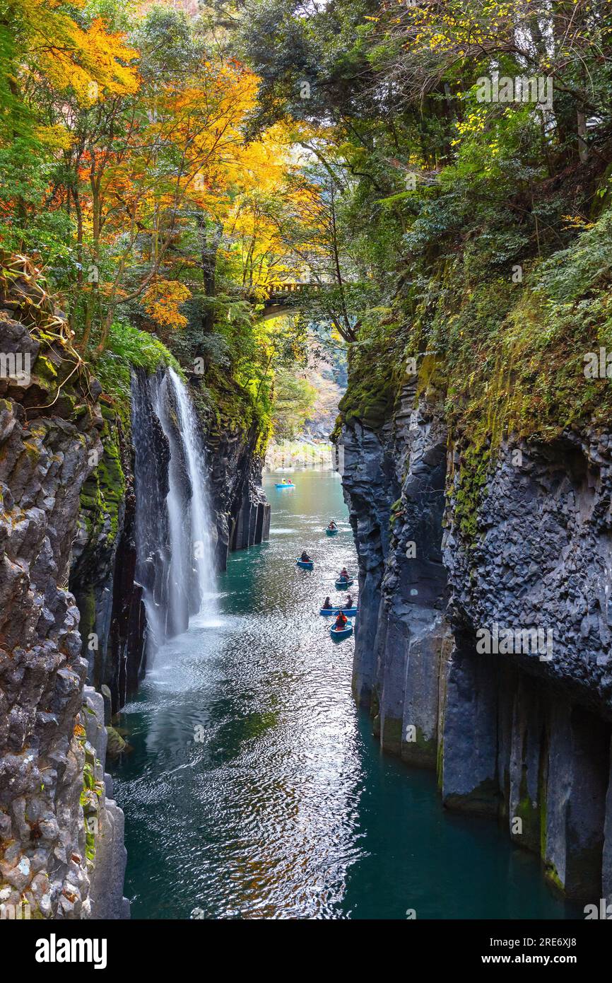 Miyazaki, Japan - Nov 24 2022: Takachiho Gorge is a narrow chasm cut ...