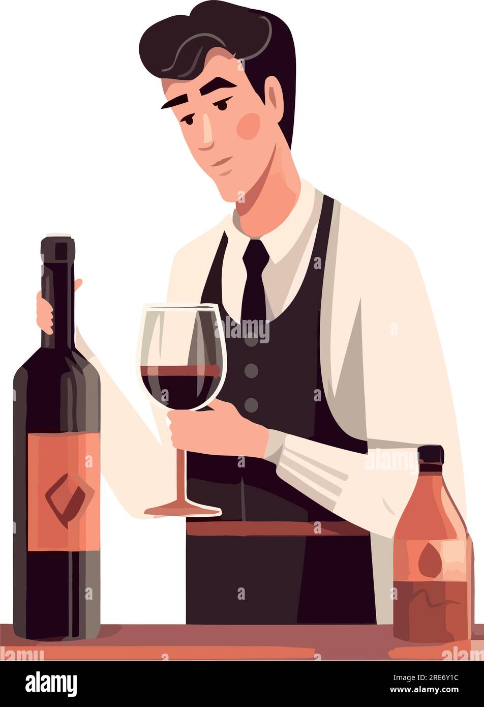 Sommelier glass red white Stock Vector Images - Alamy