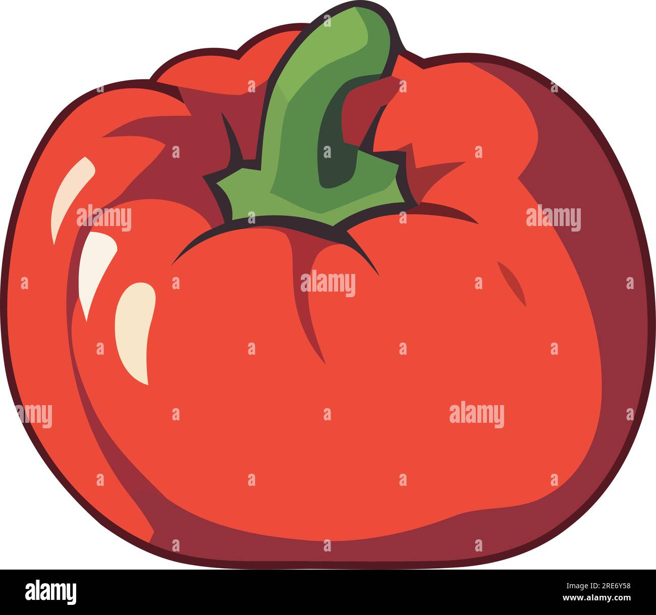 Healthy red pepper over white Stock Vector Image & Art - Alamy