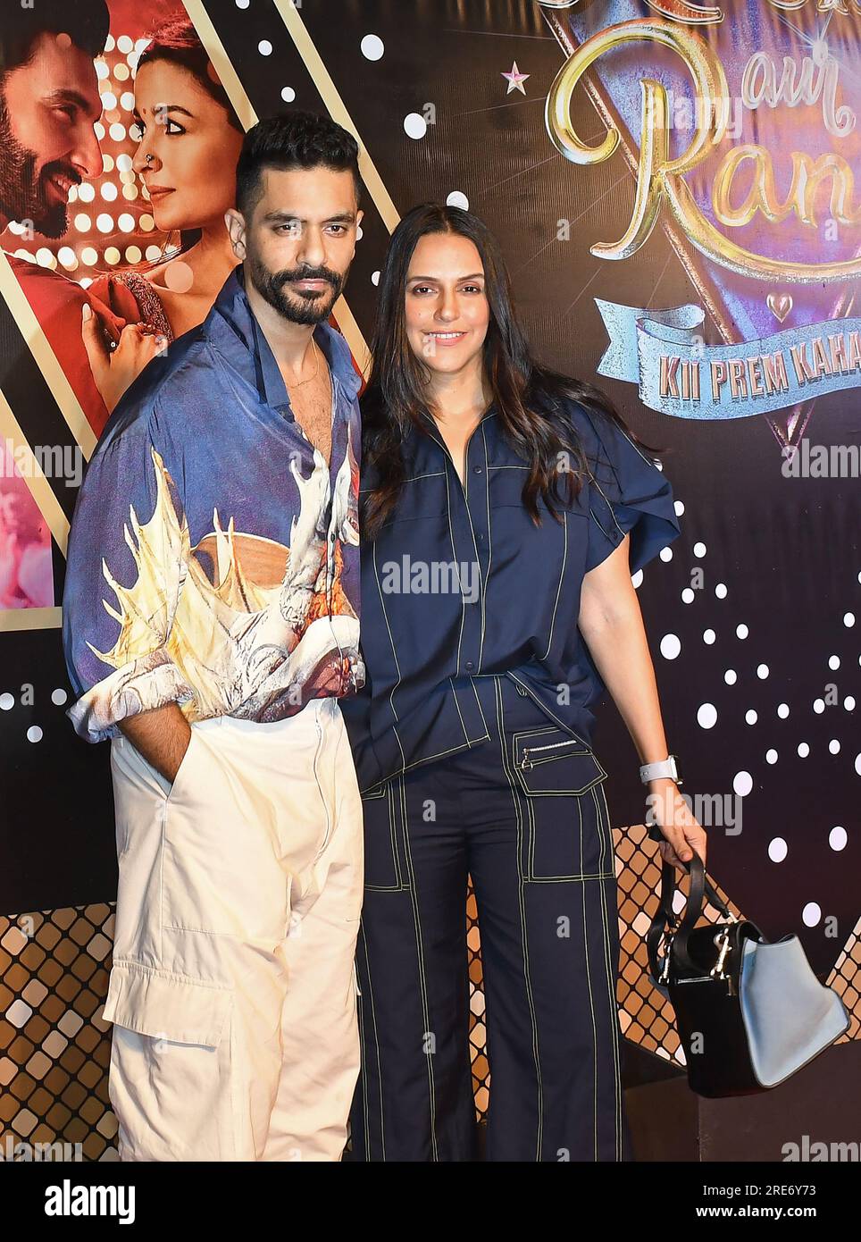 Mumbai, India. 25th July, 2023. L-R Bollywood actors Angad Bedi and ...