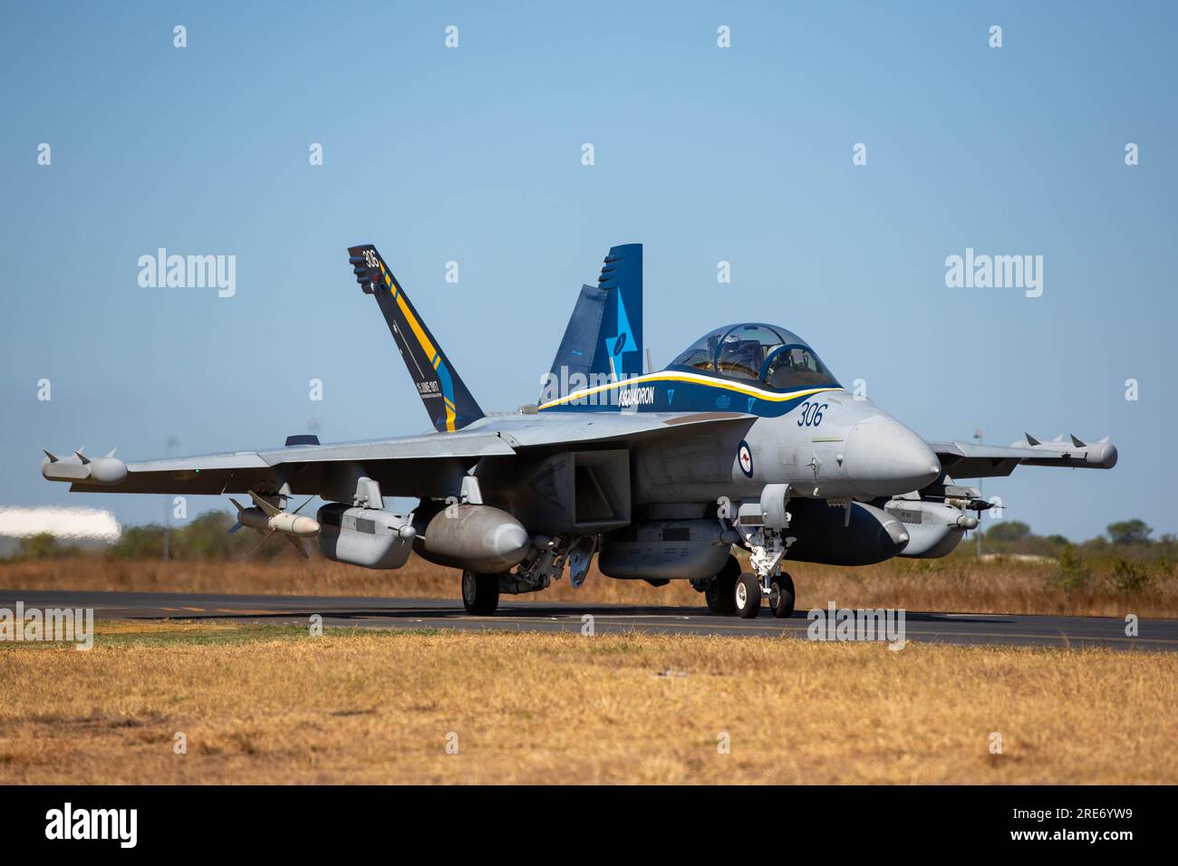 A Royal Australian Air Force (RAAF) E/A-18G Growler from No. 6 Squadron ...