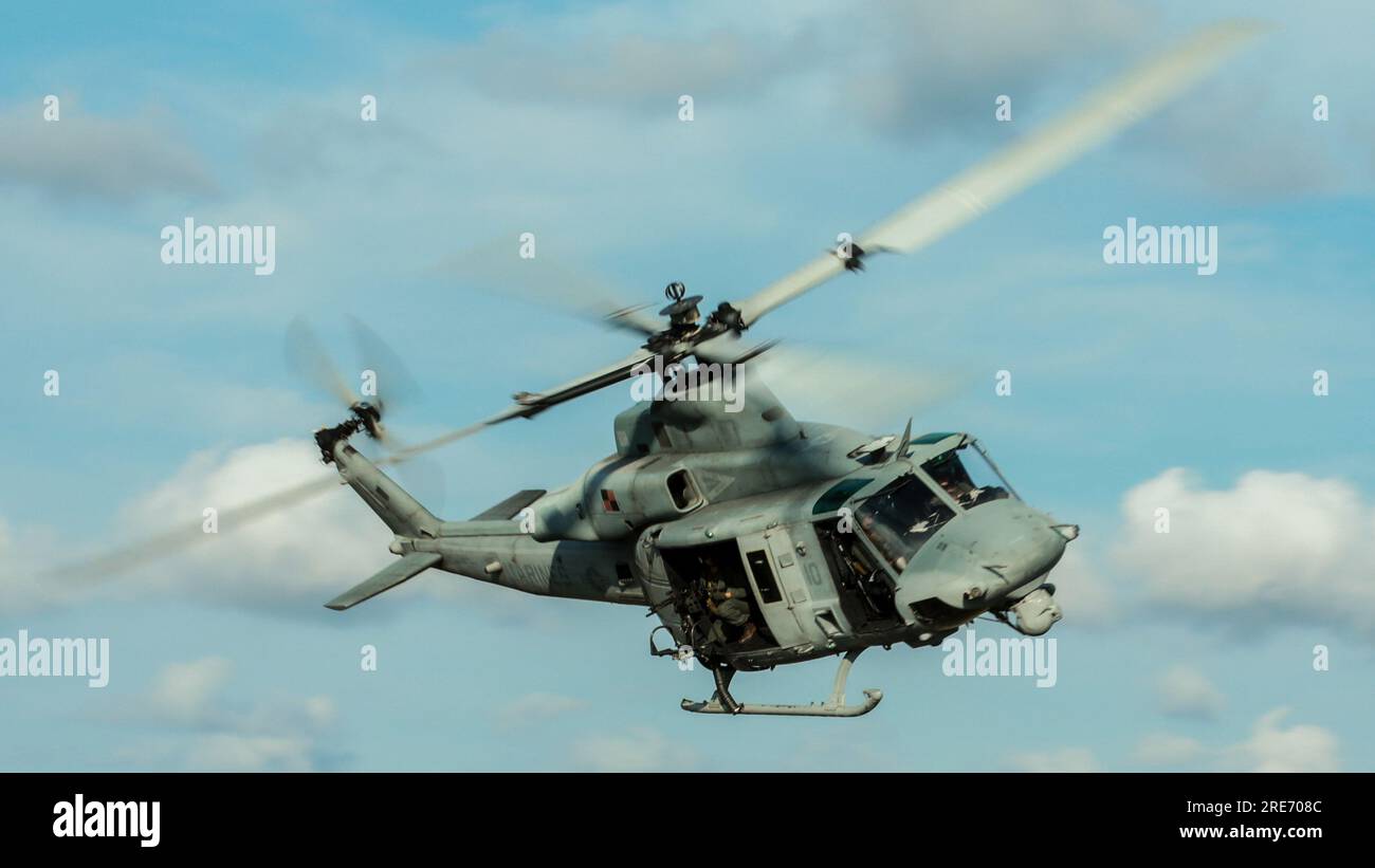 U.S. Marines with Marine Light Attack Helicopter Squadron (HMLA) 167 ...