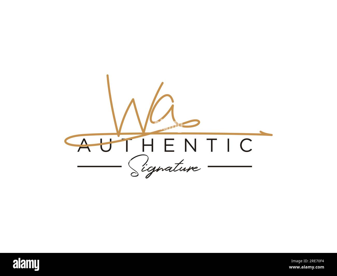 WA Signature Logo Template Vector Stock Vector Image & Art - Alamy