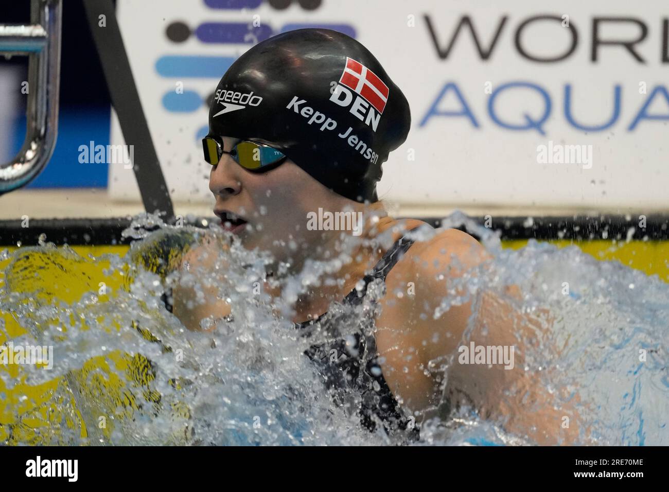 Denmark's Julie Kepp Jensen competes during the women's 50m backstroke ...