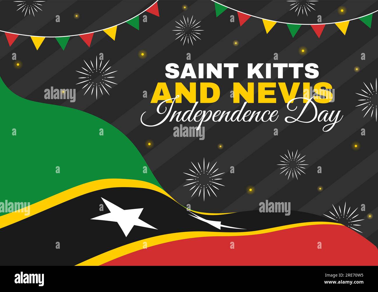Happy Independence Day Saint Kitts and Nevis Vector Illustration with ...