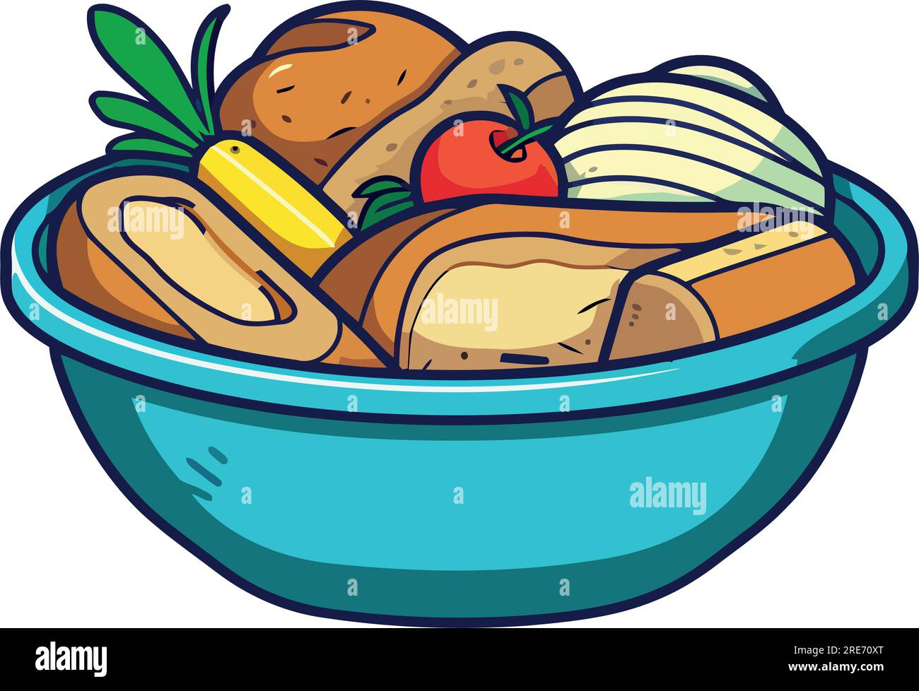 vegetables in a bowl over white Stock Vector Image & Art - Alamy