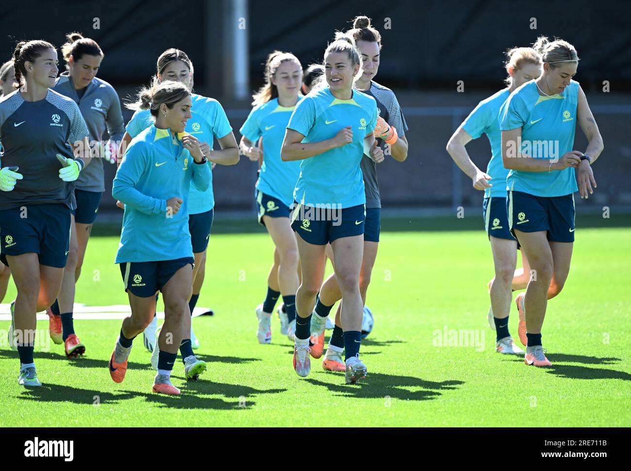 Brisbane, Australia. 26th July, 2023. Charlotte Grant (centre) is seen ...