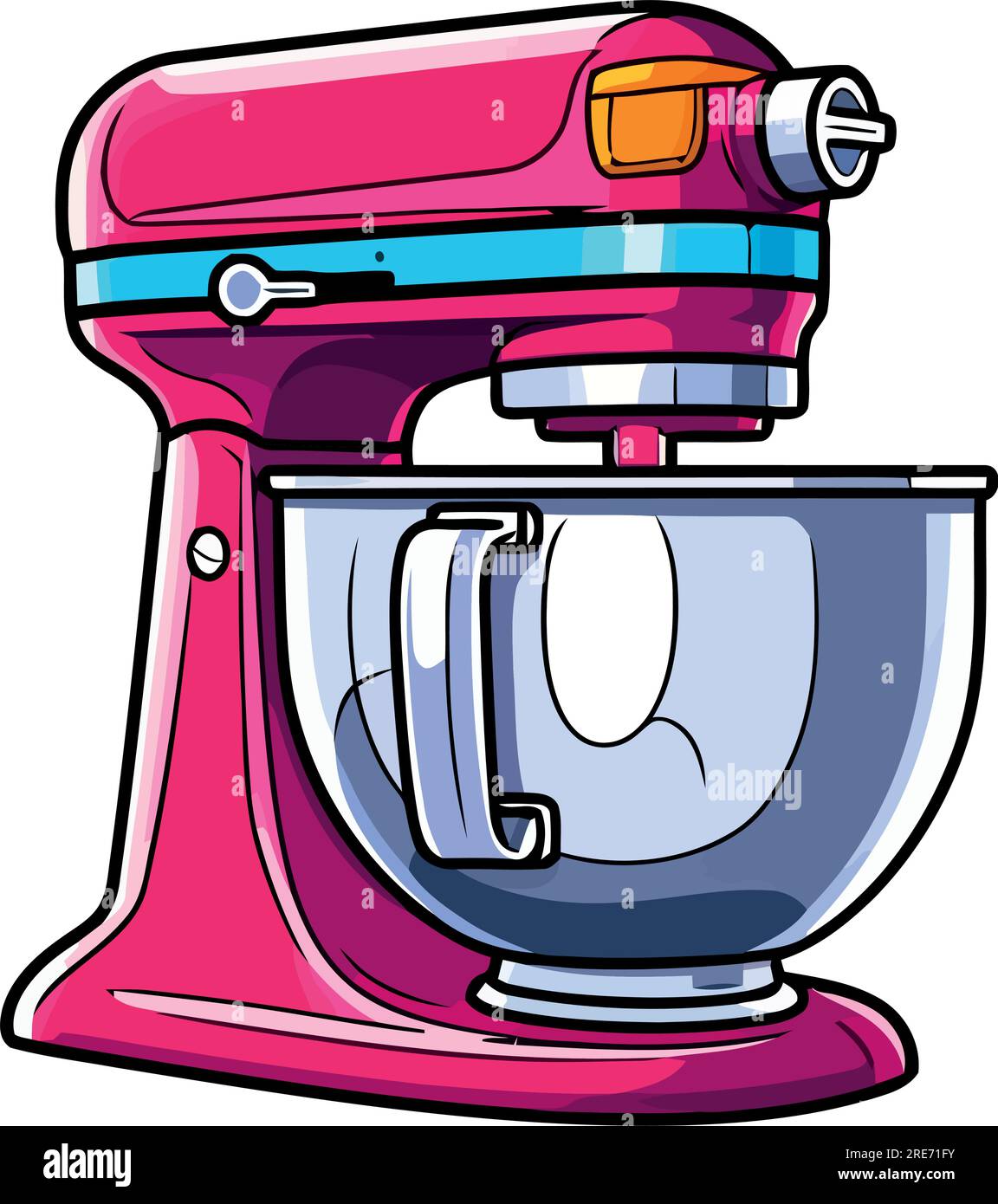 pink kitchen mixer over white Stock Vector Image & Art - Alamy