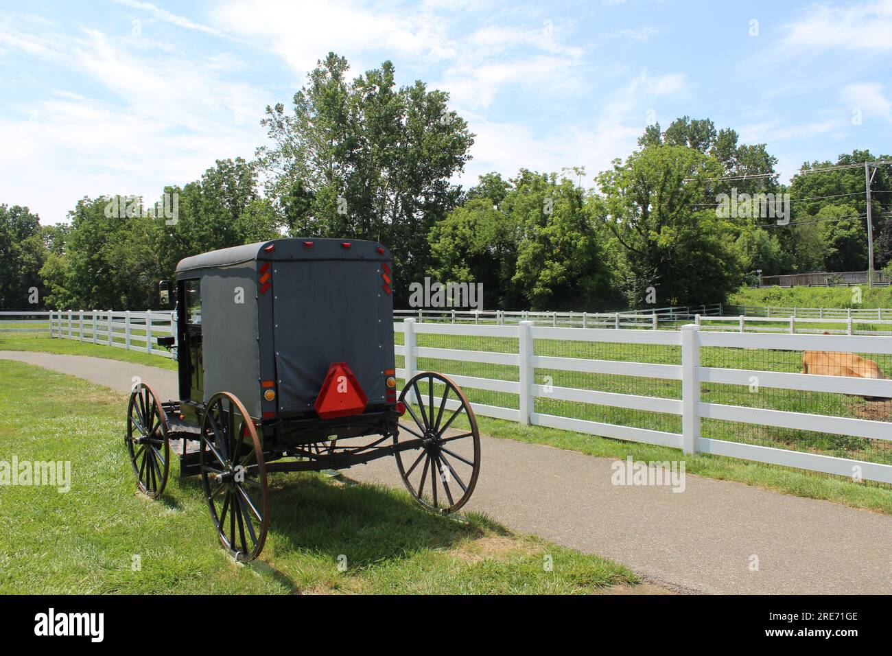Lancaster - PA / July 20, 2023, Old Amish village, Amish house and farm ...