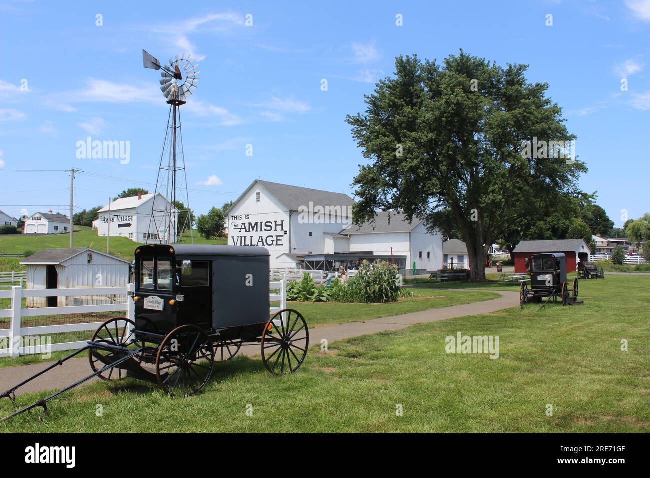 Lancaster - PA / July 20, 2023, Old Amish village, Amish house and farm ...
