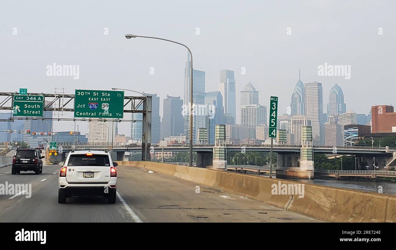 Philadelphia, Pennsylvania, U.S.A - June 29, 2023 - Traffic on I-95 ...