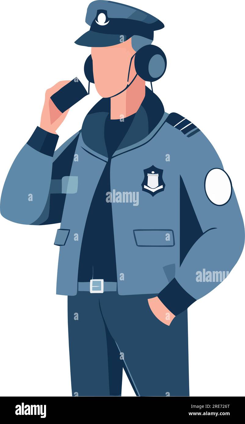 Security staff in uniform over white Stock Vector Image & Art - Alamy