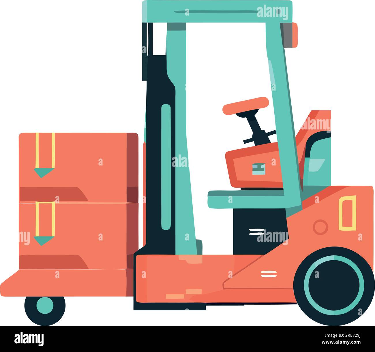 Colored forklifts vector over white Stock Vector Image & Art - Alamy