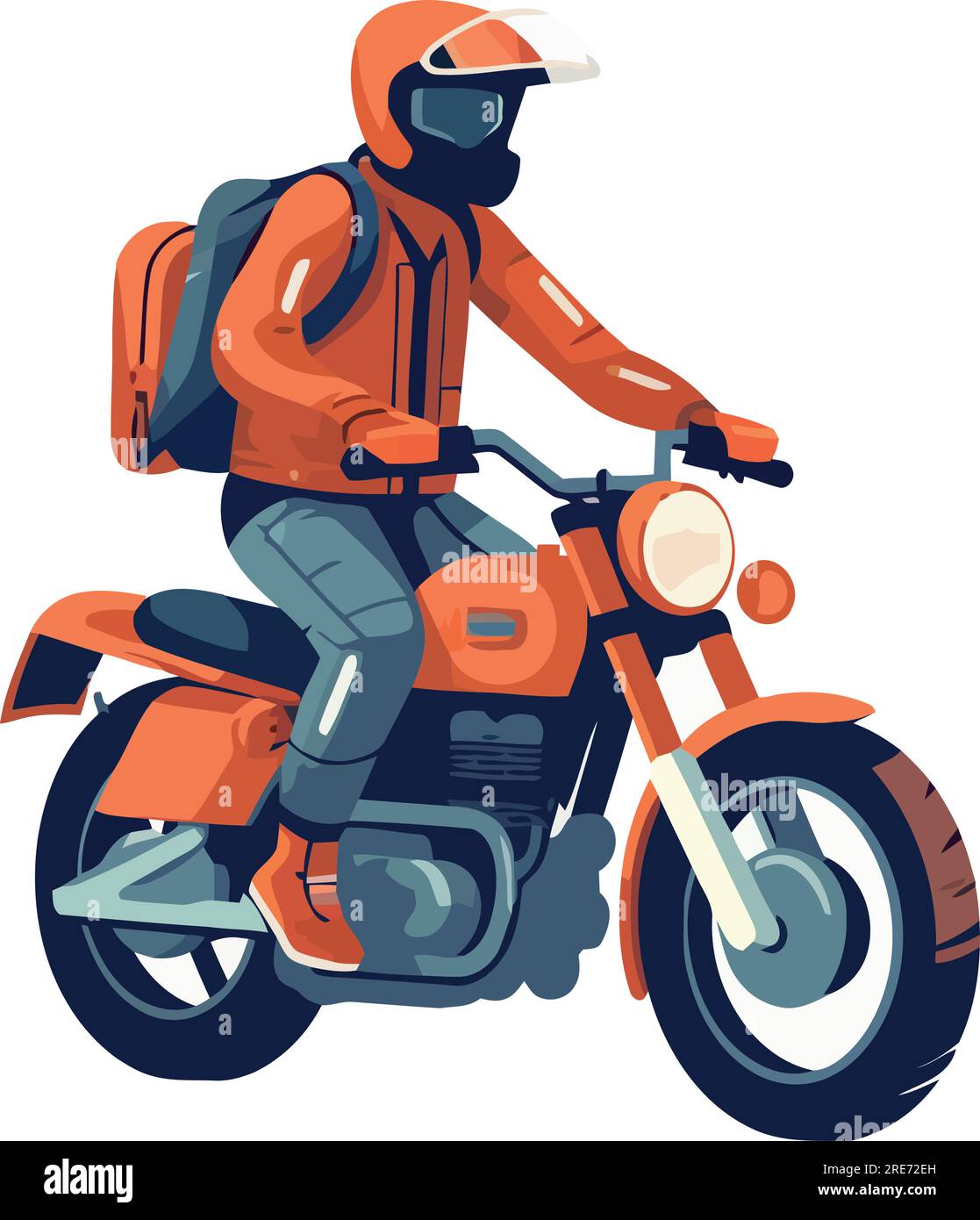 Man riding motorcycles in extreme sports over white Stock Vector Image ...