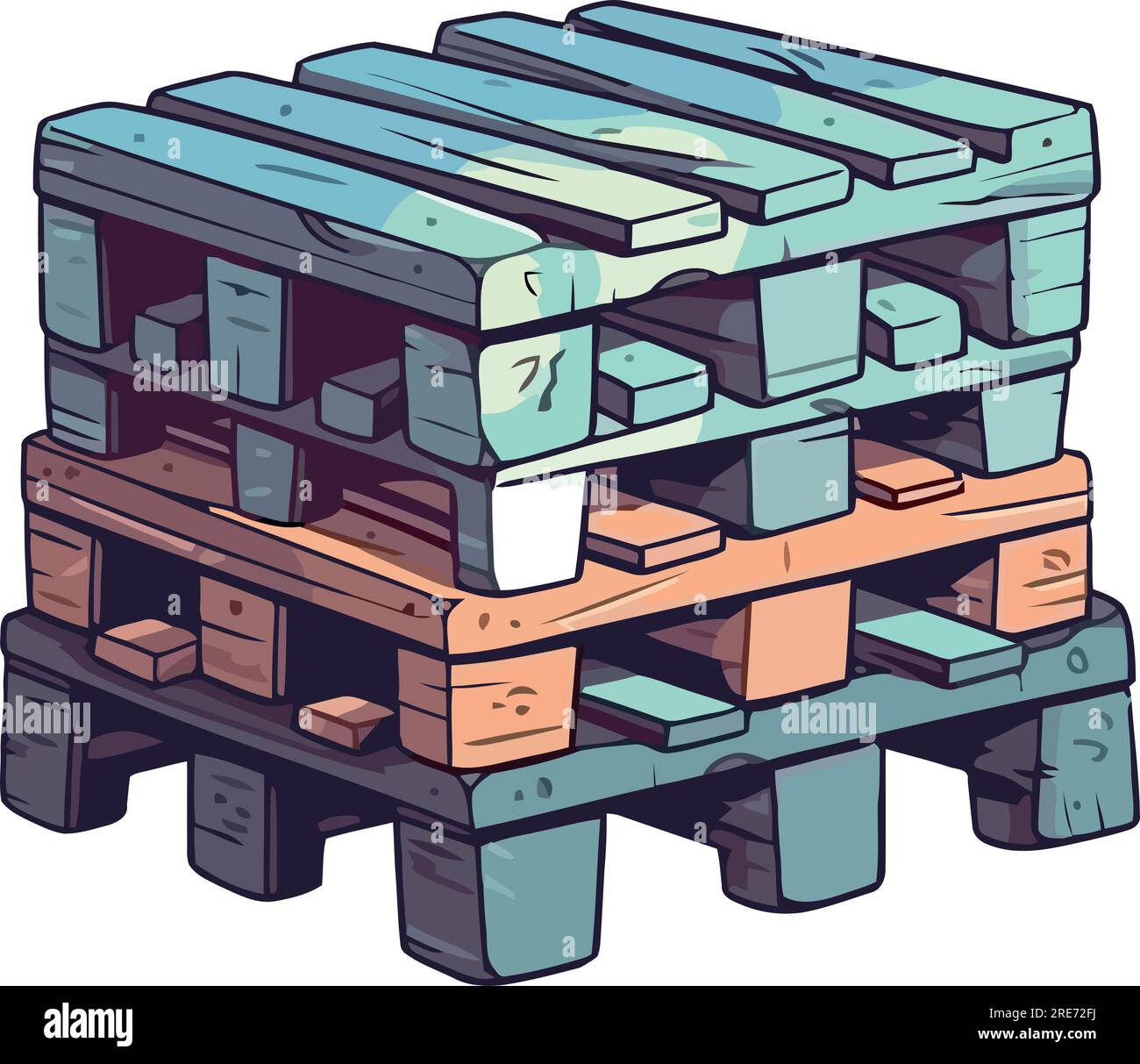 Stack containers box cargo Stock Vector Images - Alamy