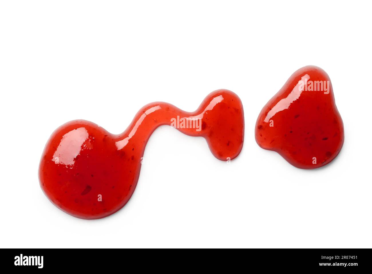 Spilled sweet strawberry jam on white background Stock Photo - Alamy