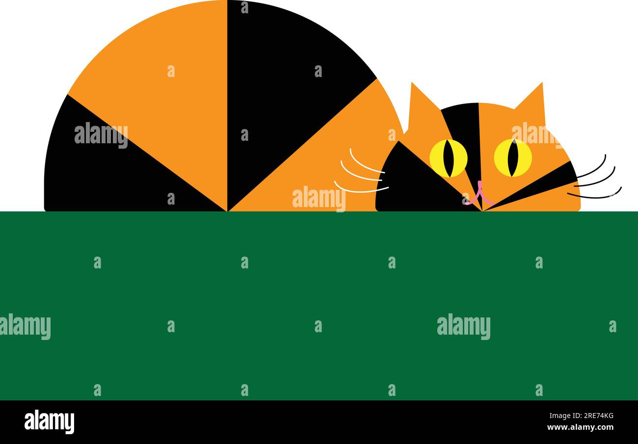 Striped cat in black Stock Vector Images - Alamy