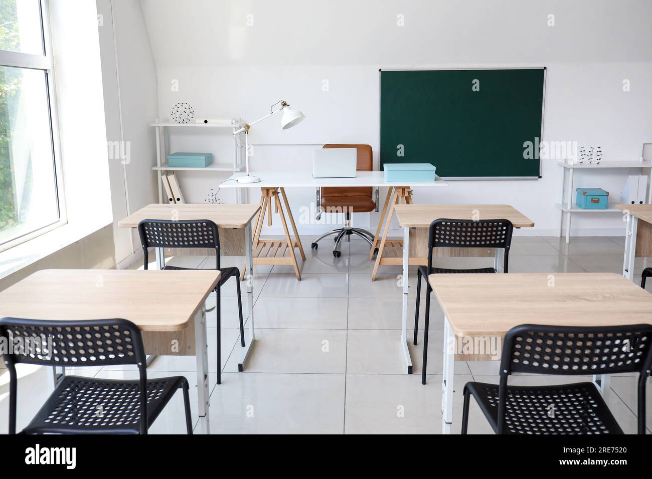 Interior of stylish modern empty classroom Stock Photo - Alamy