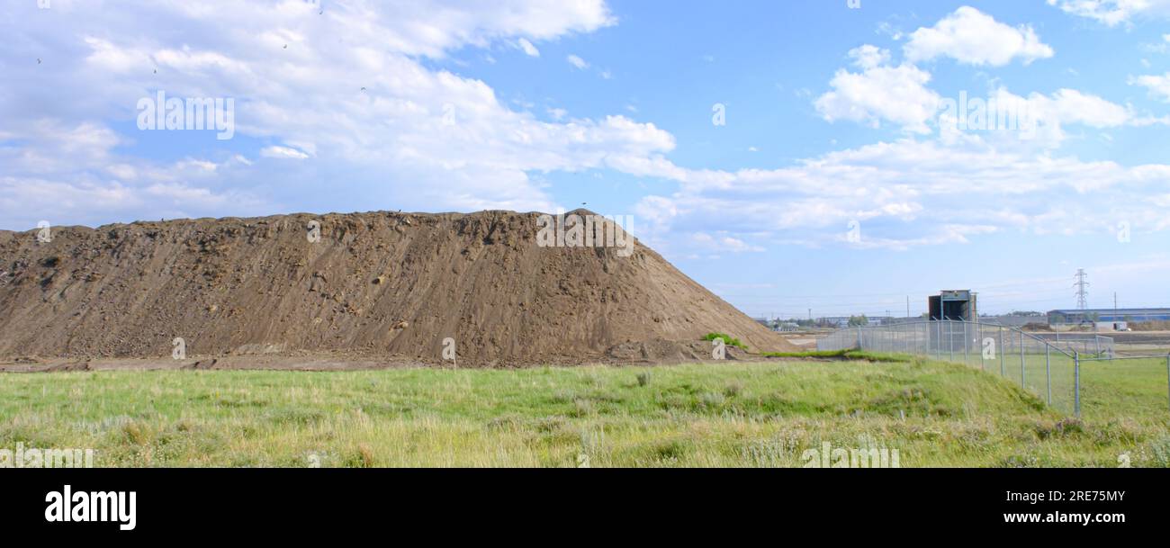 Pile of dirt excavated for a new construction development Stock Photo ...