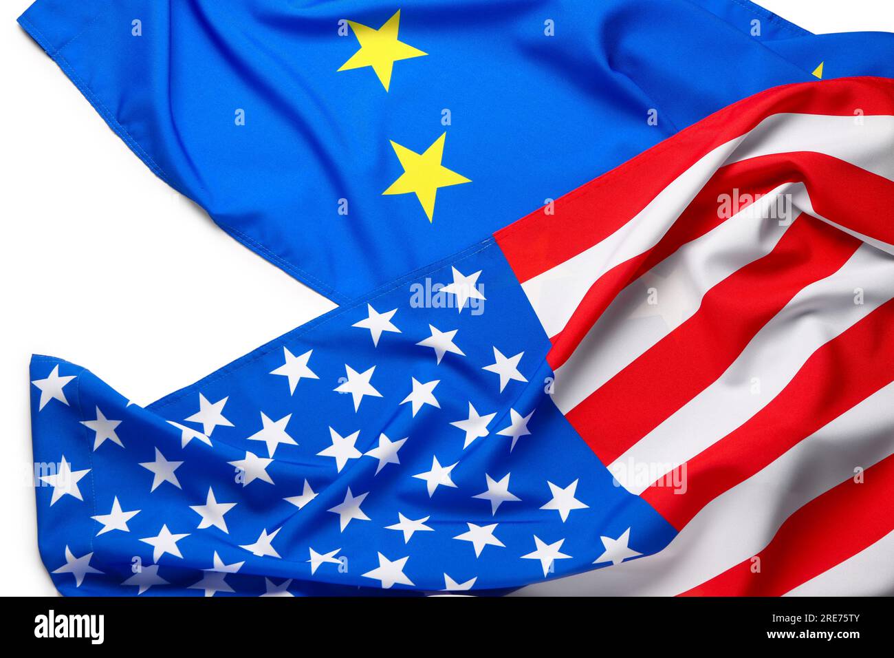 Flags of USA and European Union on white background Stock Photo - Alamy