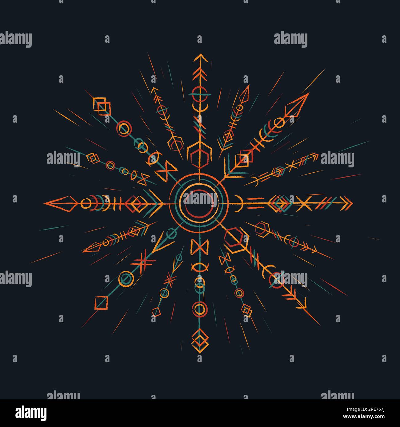 Abstract runic boho color symbol Stock Vector Image & Art - Alamy
