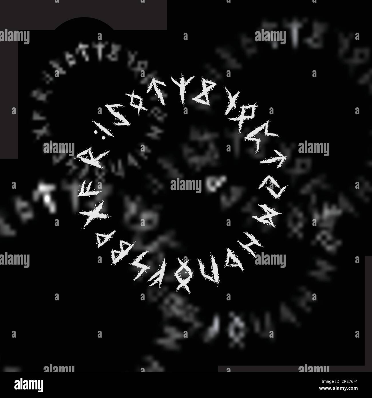 Black runes circle with blur Stock Vector Image & Art - Alamy