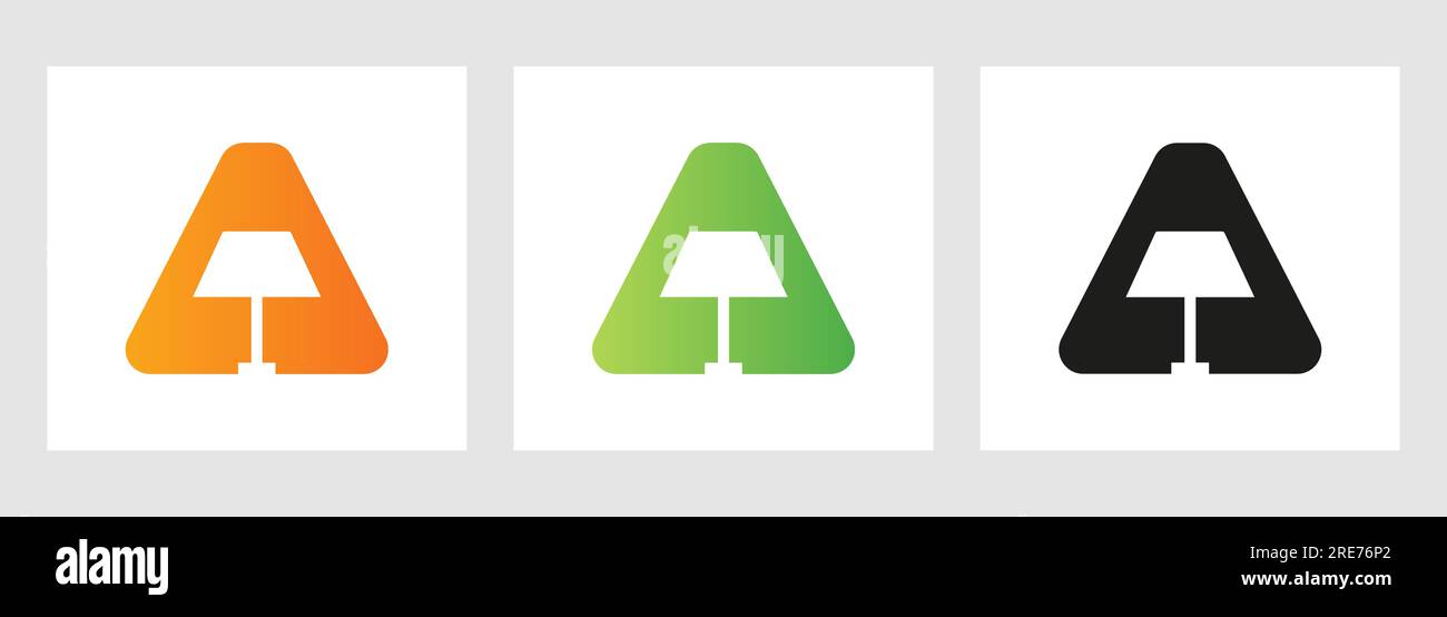 Lamp Logo On Letter A. Lamp Symbol Vector Template Stock Vector Image ...