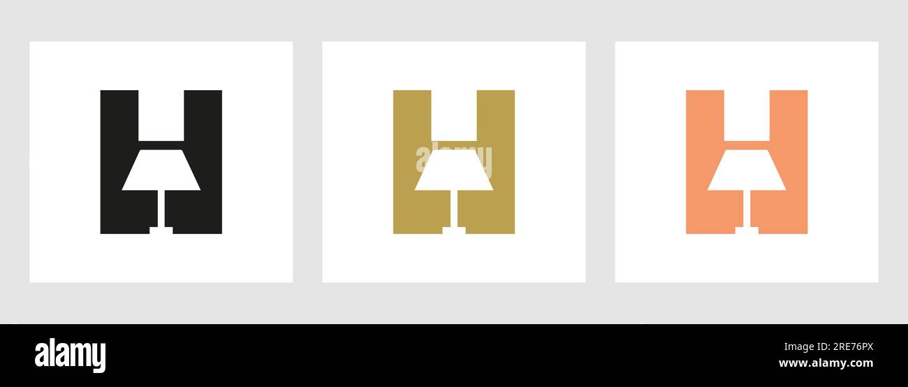Lamp Logo On Letter H. Lamp Symbol Vector Template Stock Vector Image ...