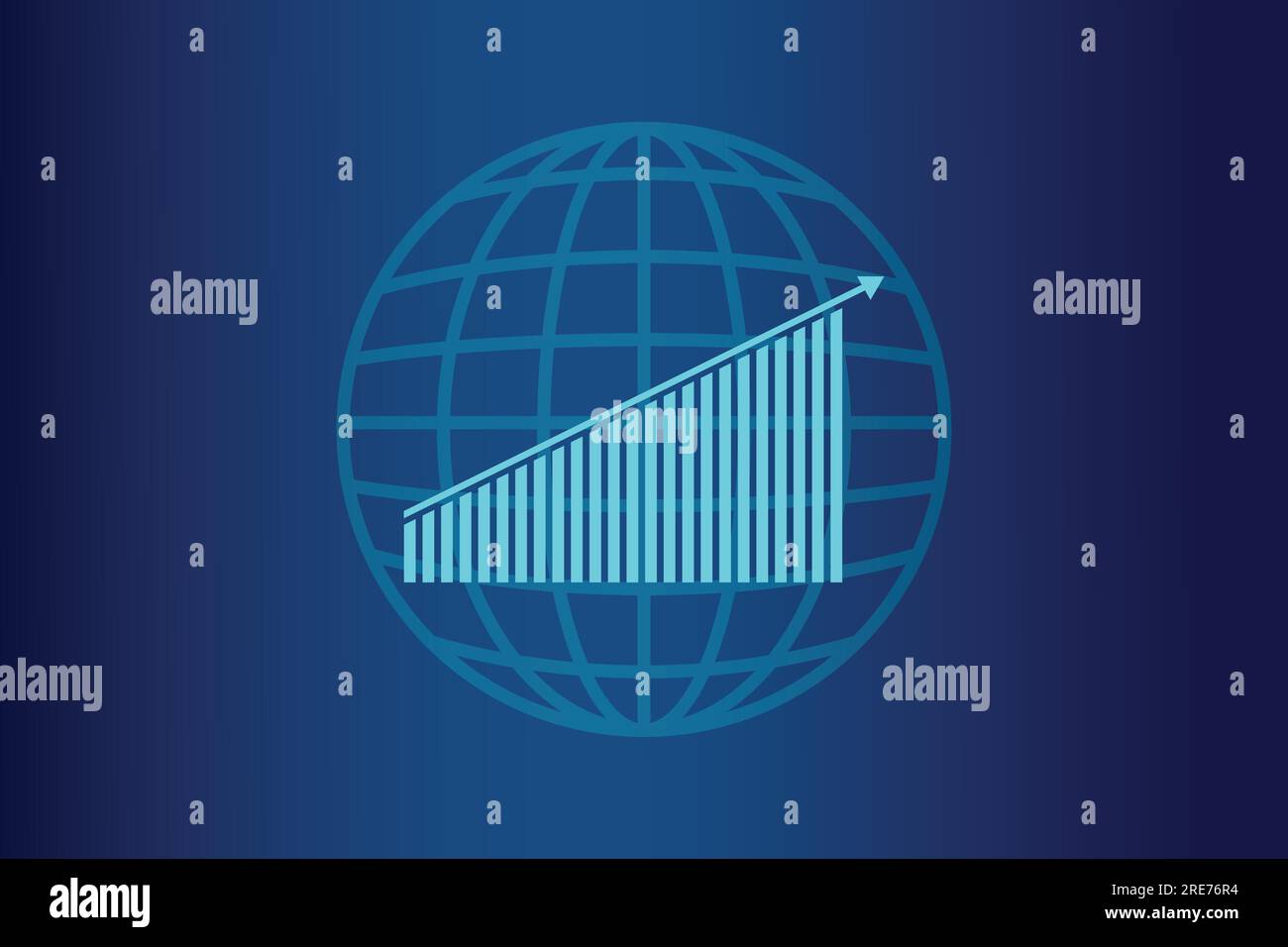Vector illustration of a stock market growth chart with a world globe ... Vector illustration of a stock market growth chart with a world globe ...