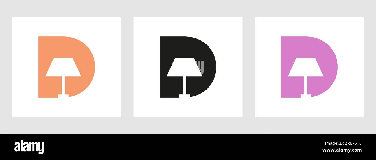 Lamp Logo On Letter D. Lamp Symbol Vector Template Stock Vector Image ...