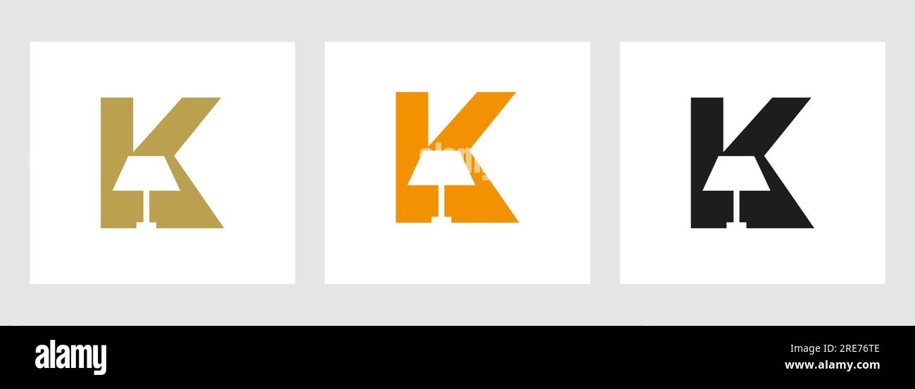 Lamp Logo On Letter K. Lamp Symbol Vector Template Stock Vector Image ...