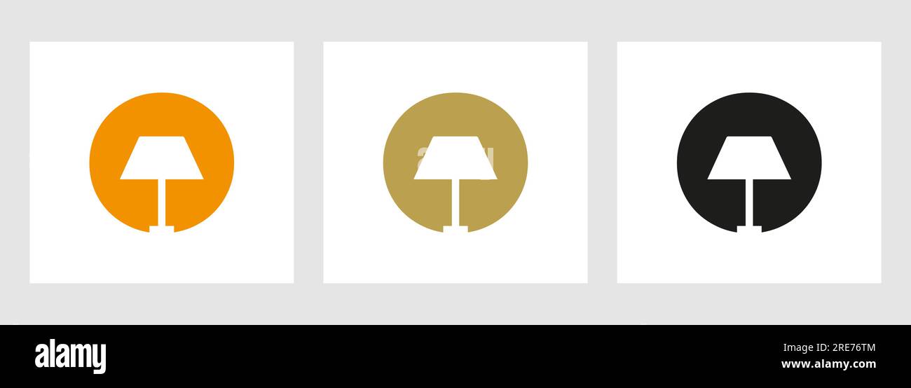 Lamp Logo On Letter O. Lamp Symbol Vector Template Stock Vector Image ...