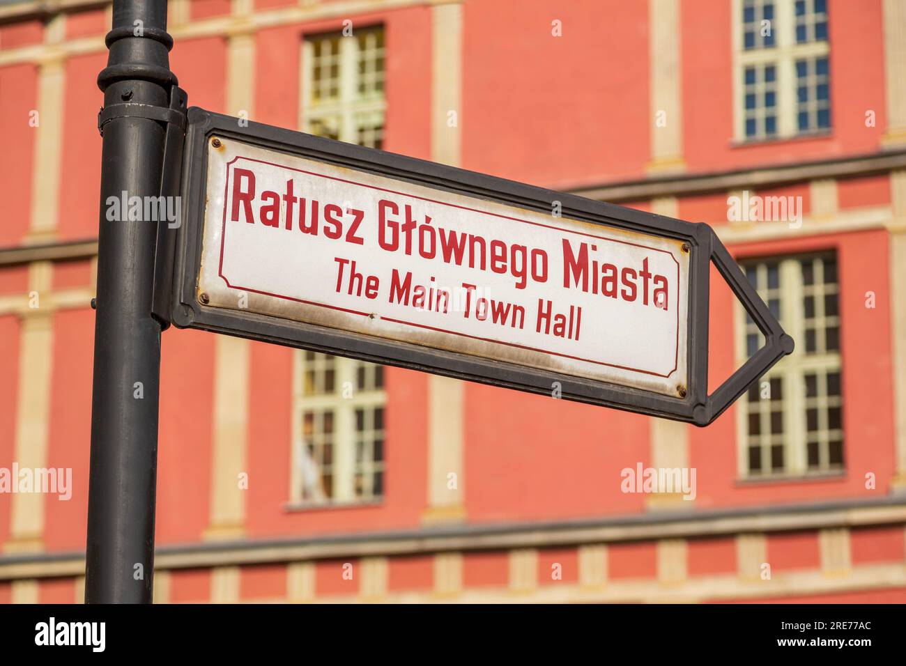 Main Town Hall sign, Dluga Street, Gdansk, Poland, Europe Stock Photo ...