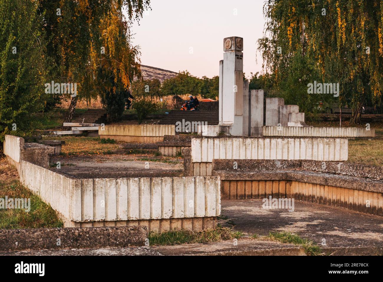 a concrete monument to a Bulgarian revolutionary Nikola Karev, in the ...