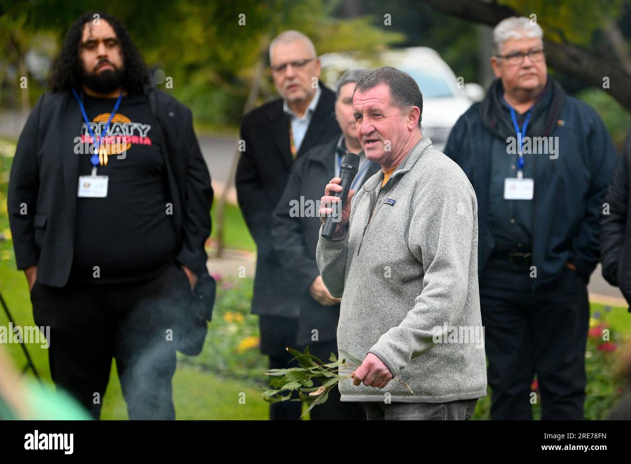 Melbourne, Australia. 26th July, 2023. Wurundjeri elder Perry Eldin ...