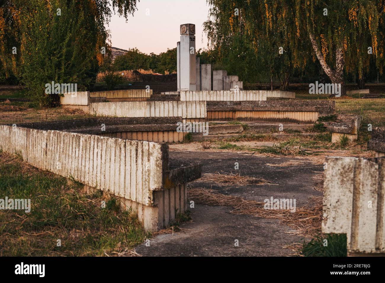 a concrete monument to a Bulgarian revolutionary Nikola Karev, in the ...