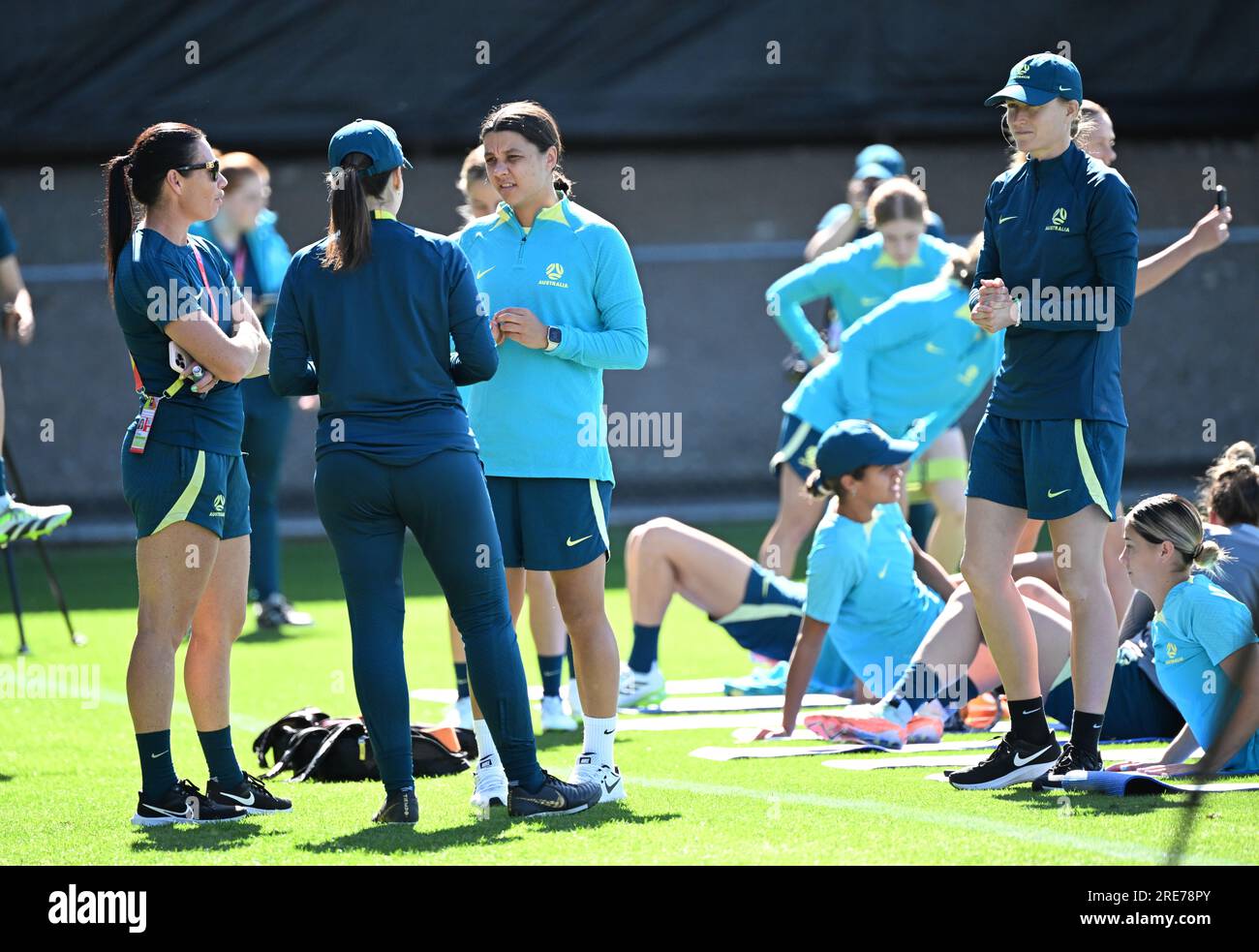 Brisbane, Australia. 26th July, 2023. Sam Kerr (centre) is seen during ...