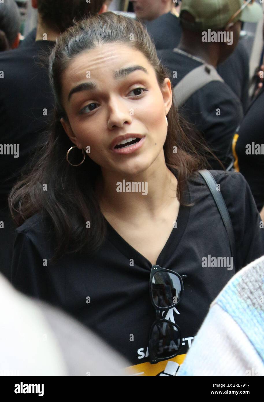 New York, NY, USA. 25th July, 2023. Rachel Zegler at the SAG-AFTRA ...