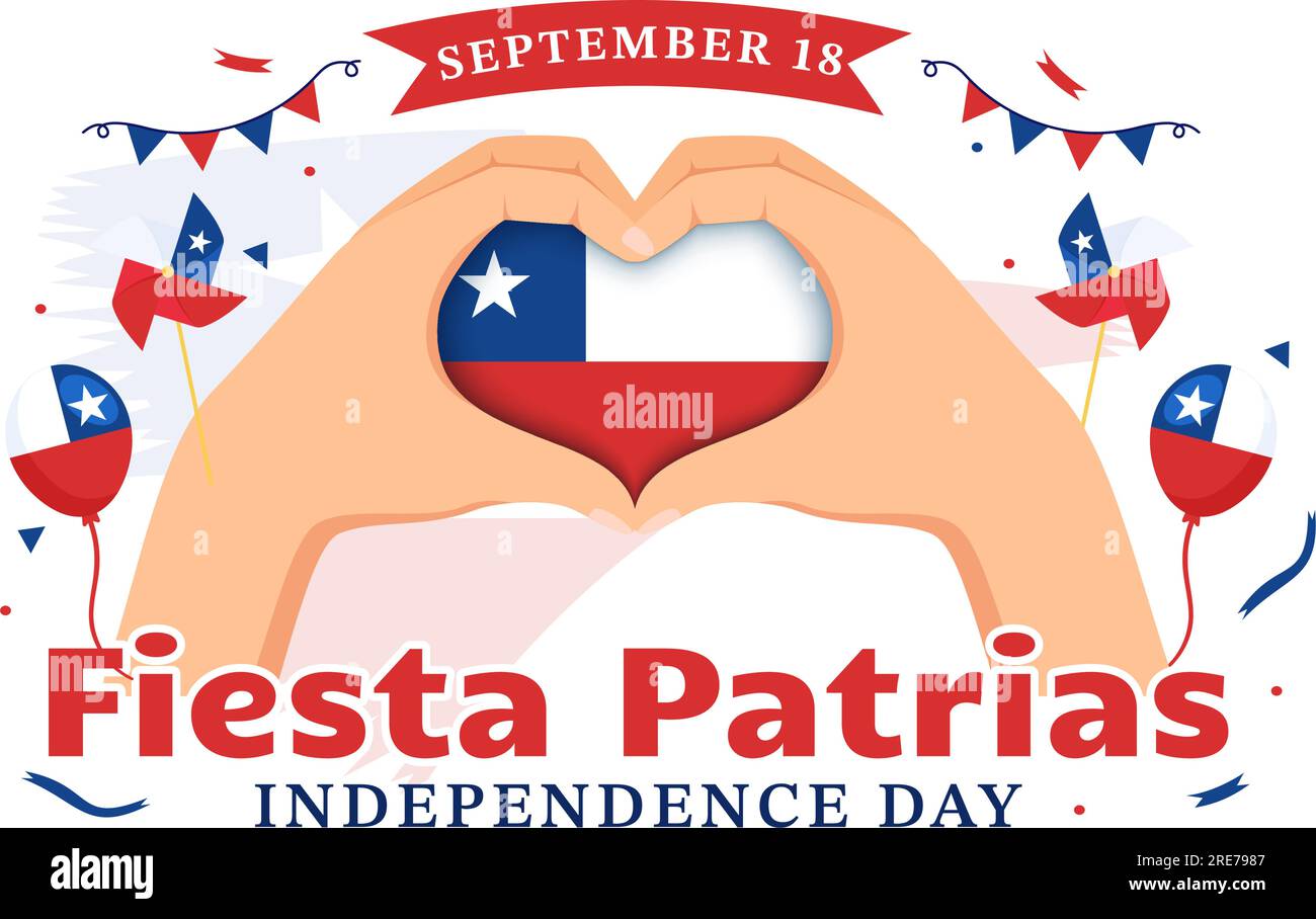Chile Independence Day Vector Illustration of Fiestas Patrias ...