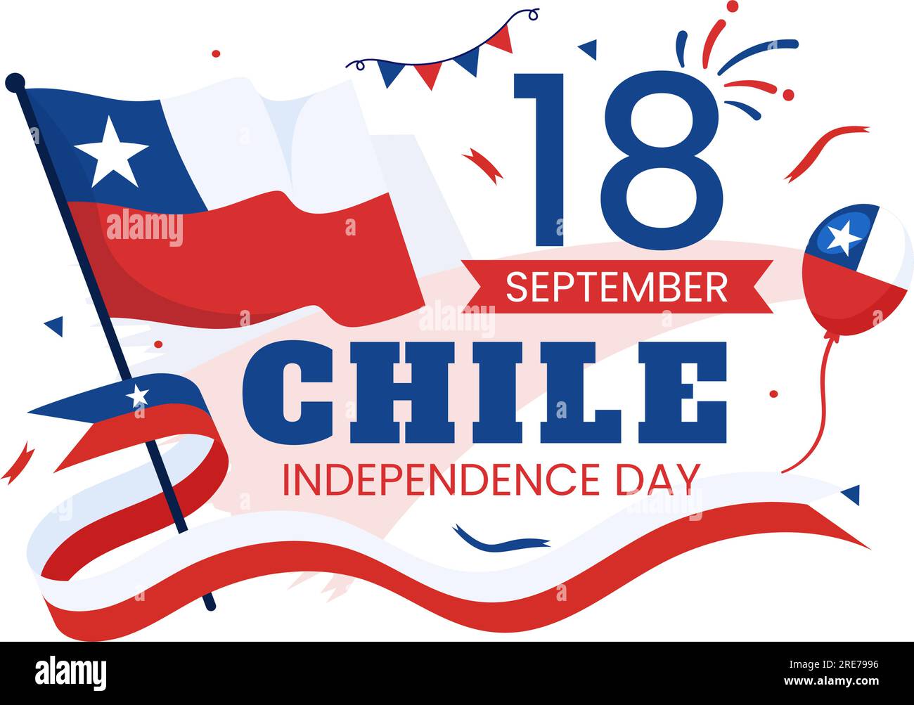 Chile Independence Day Vector Illustration of Fiestas Patrias ...