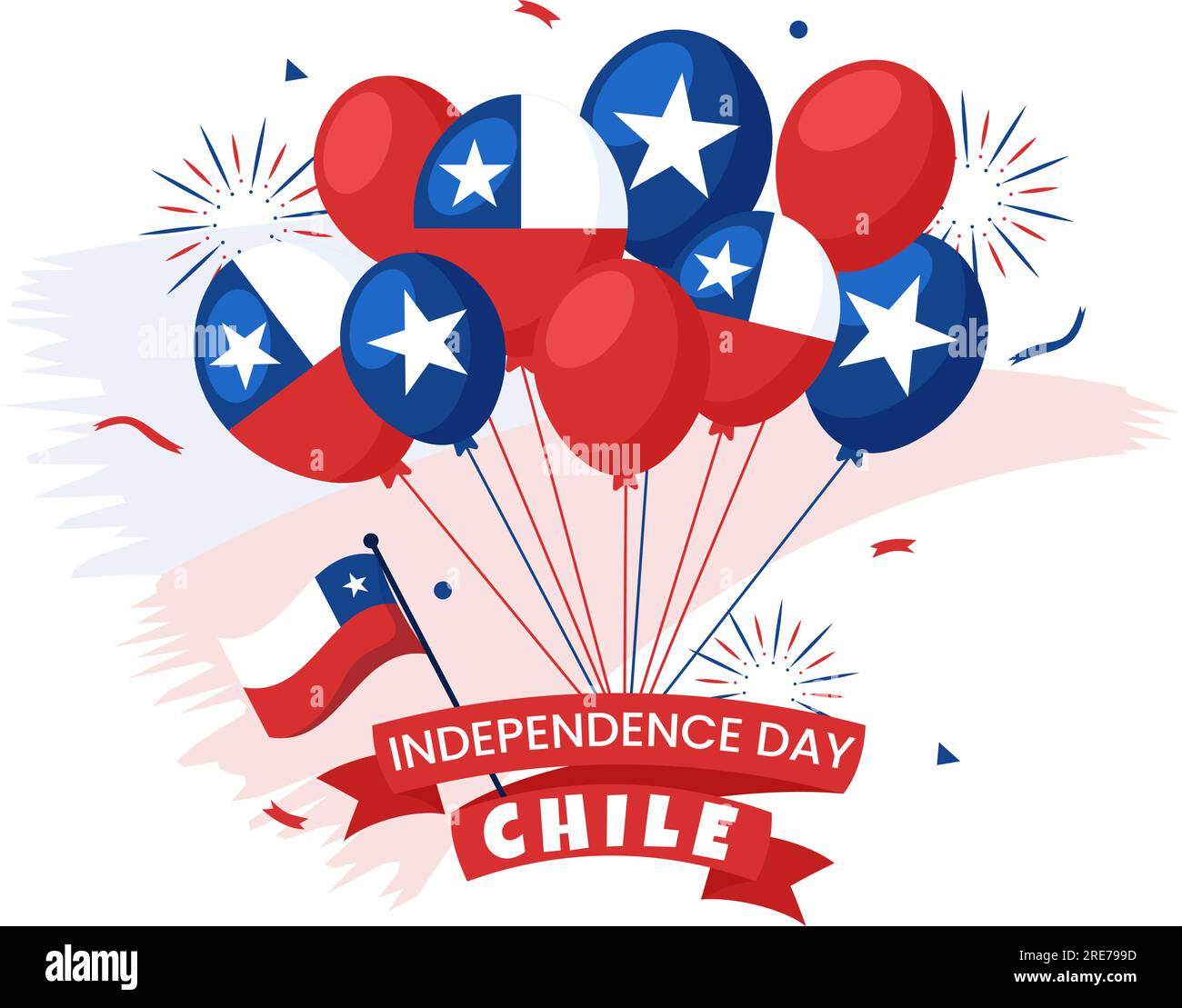 Chile Independence Day Vector Illustration of Fiestas Patrias ...