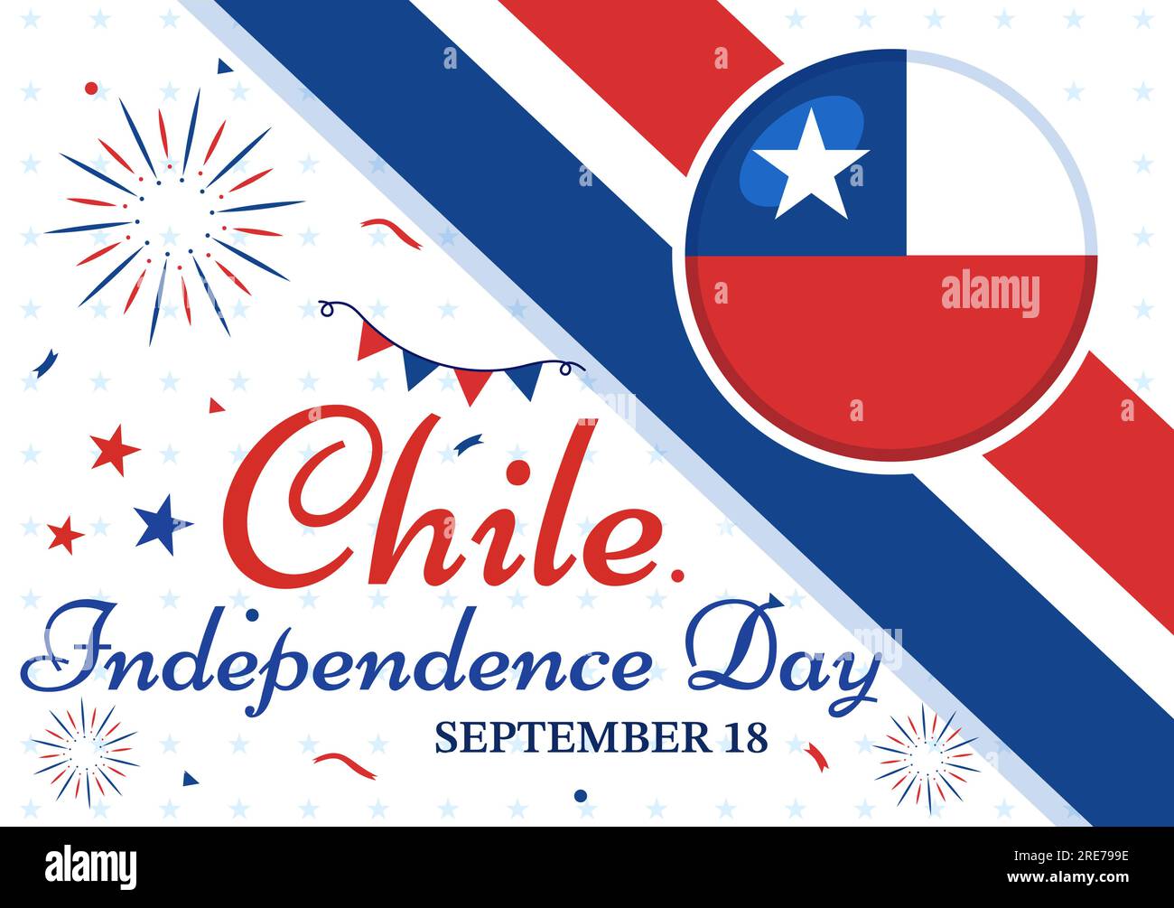 Chile Independence Day Vector Illustration of Fiestas Patrias ...