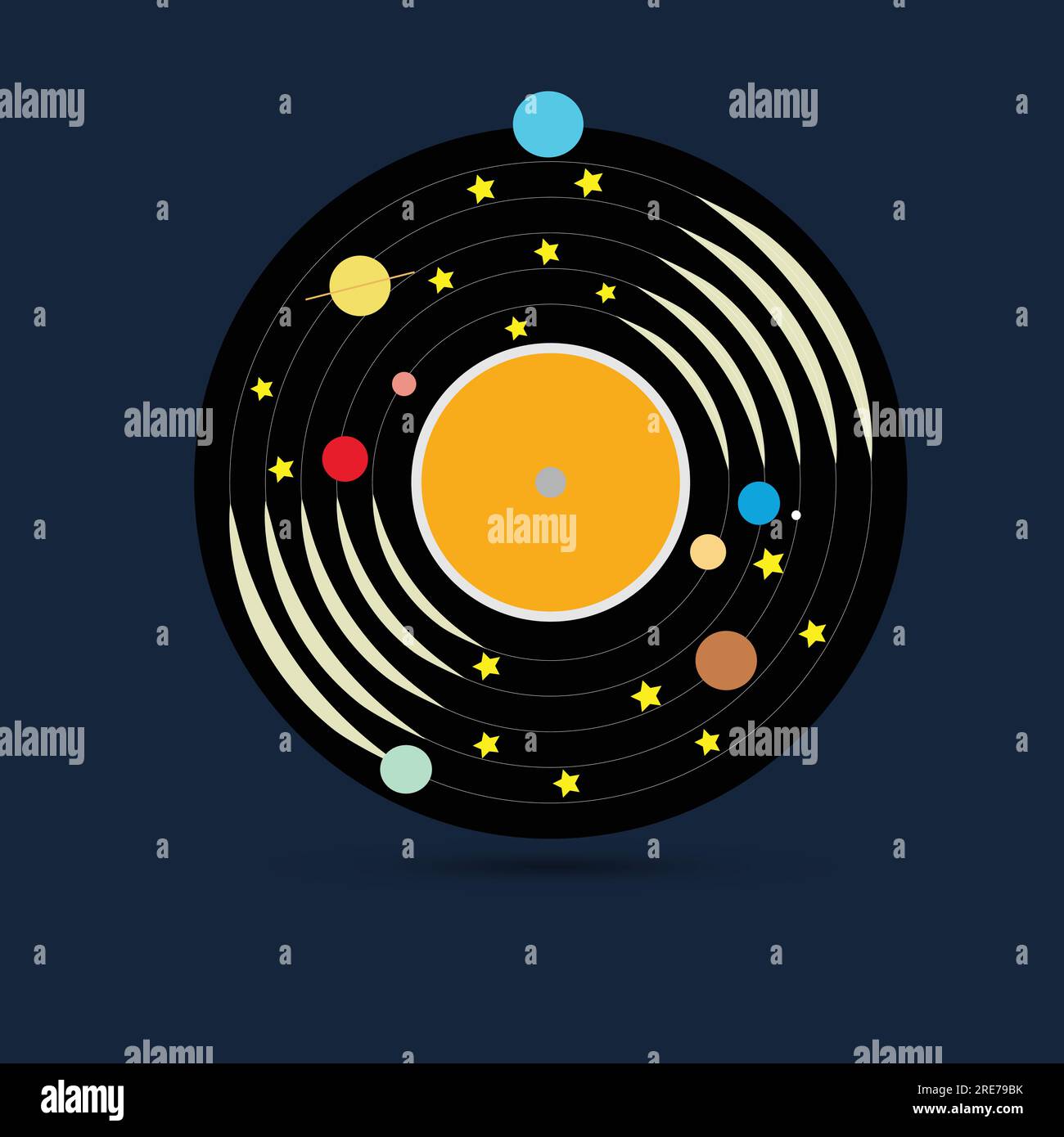Vinyl as a solar system with planets and stars Stock Vector Image & Art ...