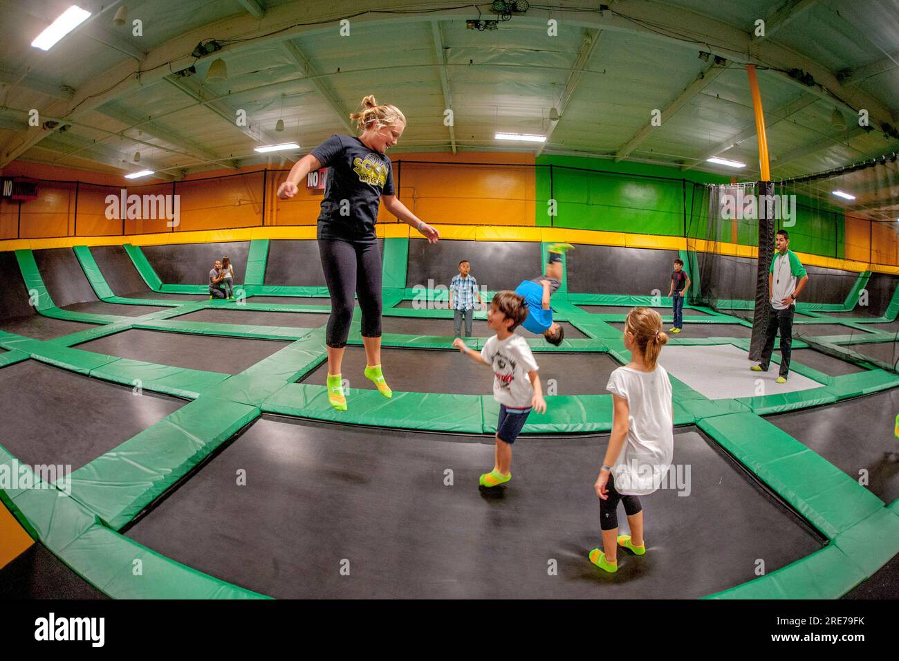 Indoor trampoline park adult hi-res stock photography and images - Alamy