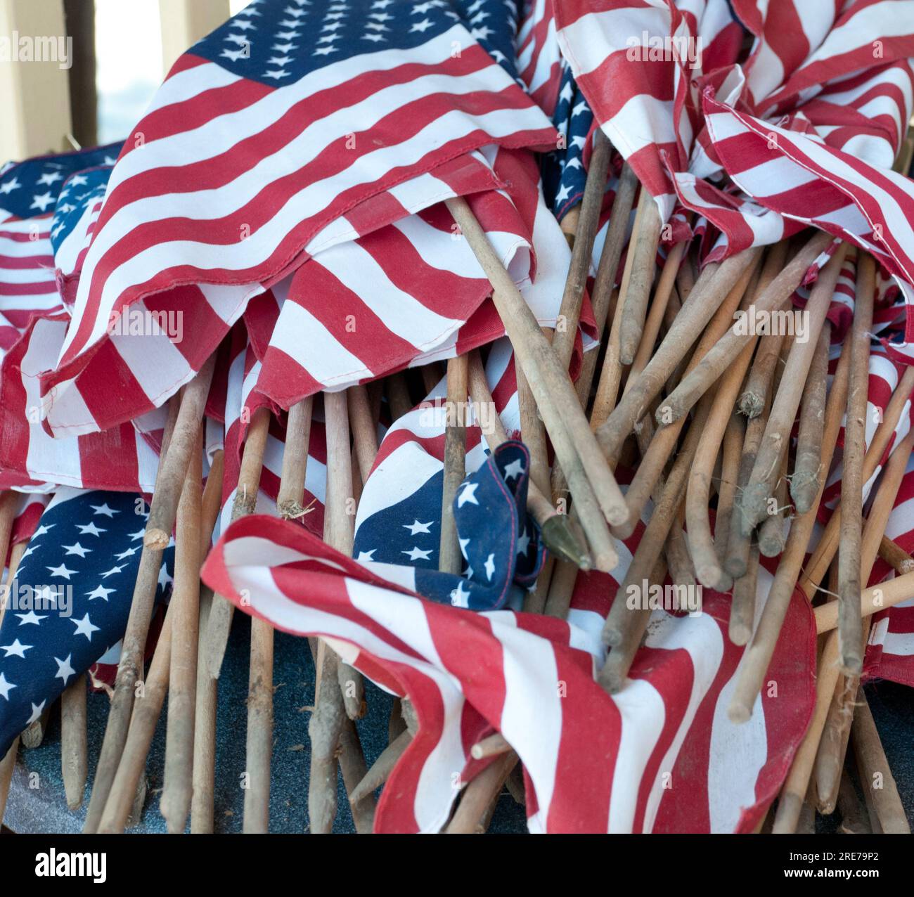 Pile of American FLags to be places at gravesites at Congressional ...