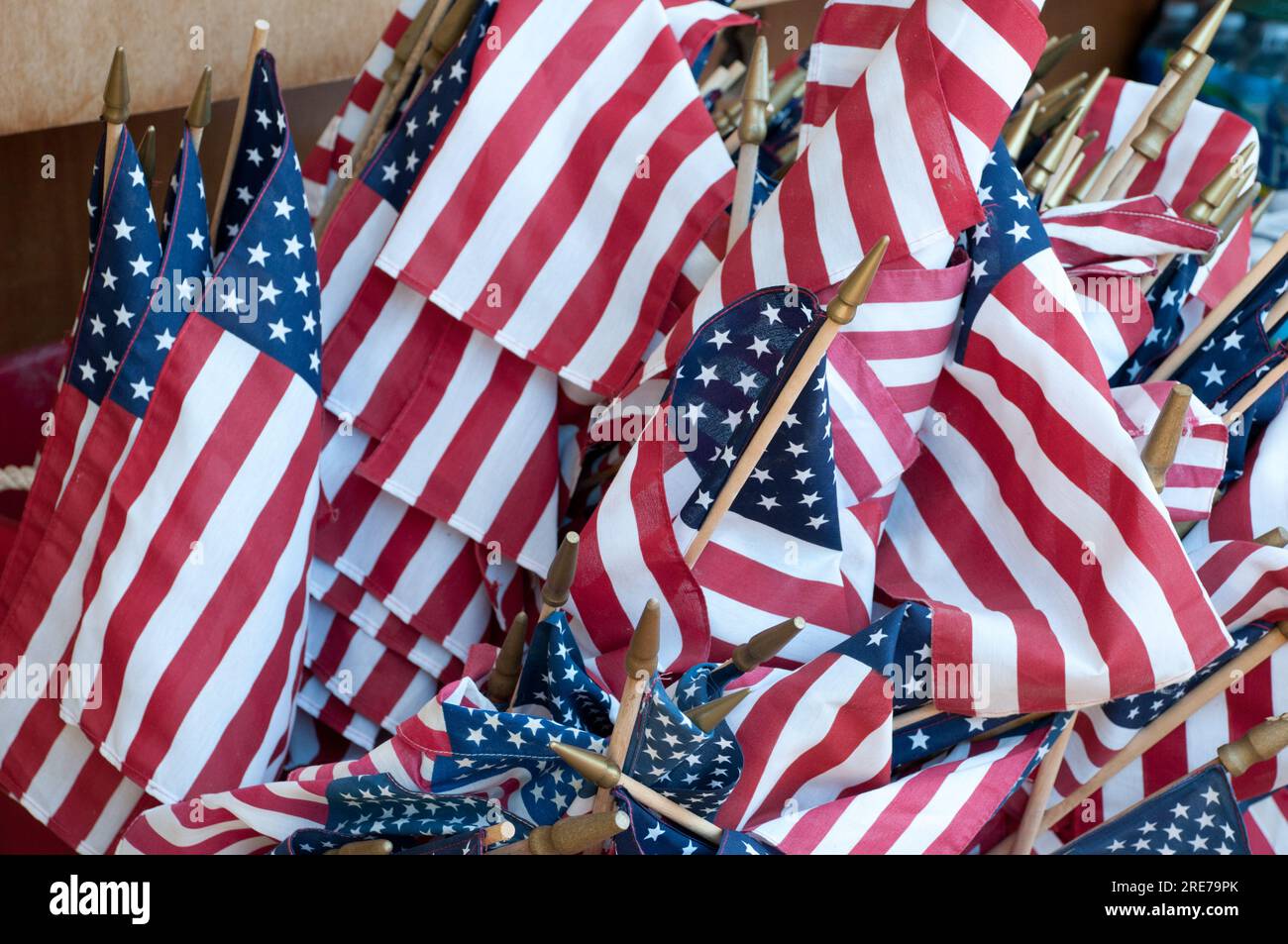Pile of American FLags to be places at gravesites at Congressional ...