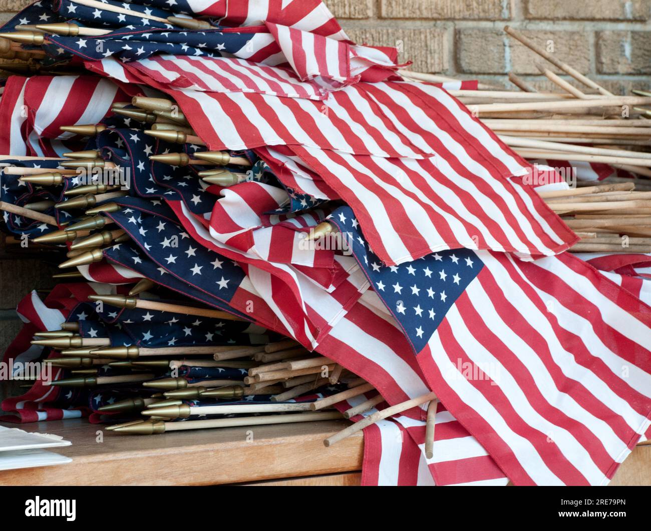 Pile of American FLags to be places at gravesites at Congressional ...