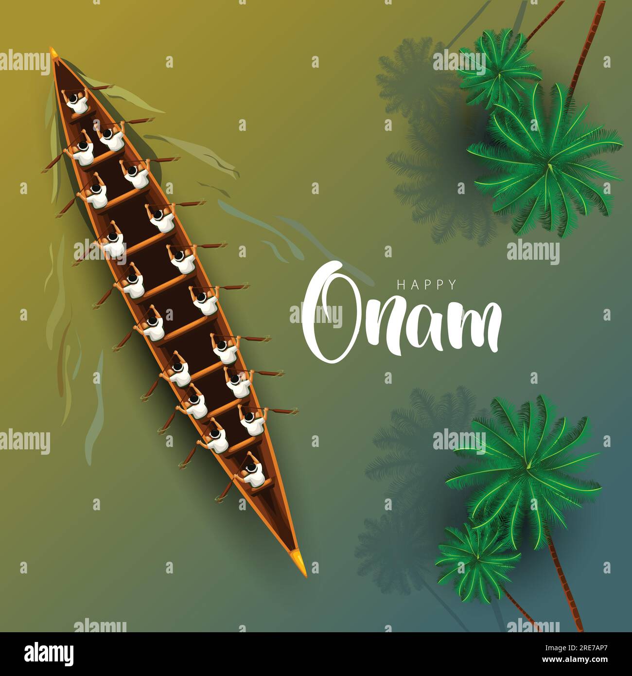 happy Onam celebration with abstract vector illustration design of ...